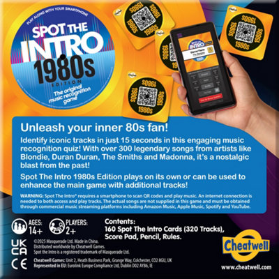 Cheatwell Spot The Intro 80s & 90s Edition Set - Family Party Music Game