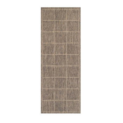 Checked Flatweave Grey Anti Slip Bordered Rug for Living Room, Bedroom ...