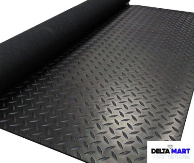 Checker 1.2m x 1m Industrial Rubber Mat Heavy Duty Flooring with Anti ...
