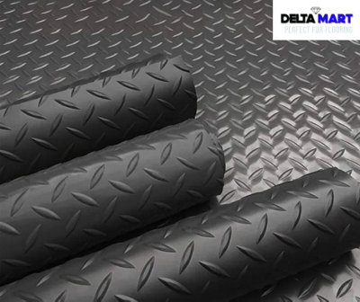 Checker 1.2m x 1m Industrial Rubber Mat Heavy Duty Flooring with Anti ...