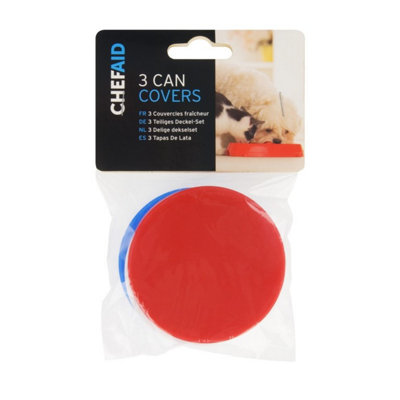 Chef Aid Can Lid (Pack of 3) Red/Blue/White (7.5cm) | DIY at B&Q