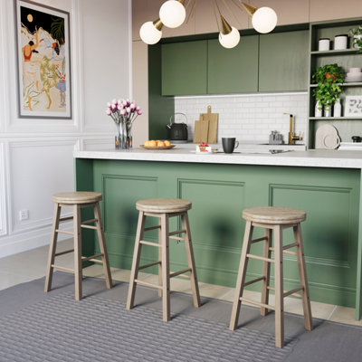 Chef Vida Wooden Revolving Bar Stool Breakfast Bar