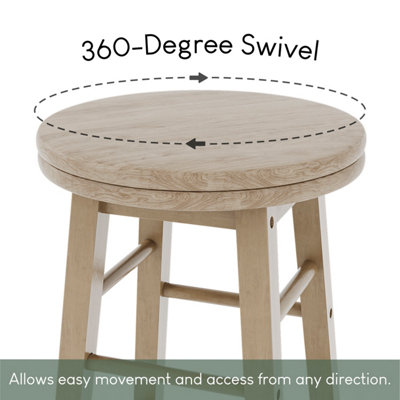 Chef Vida Wooden Revolving Bar Stool Breakfast Bar