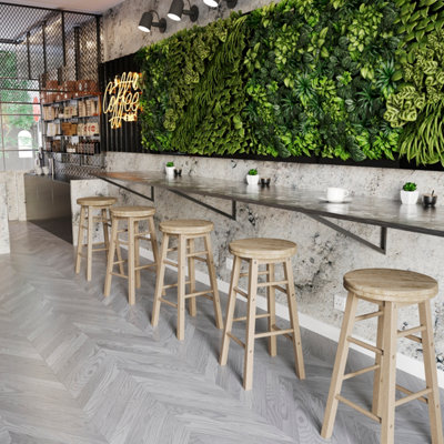 Chef Vida Wooden Revolving Bar Stool Breakfast Bar