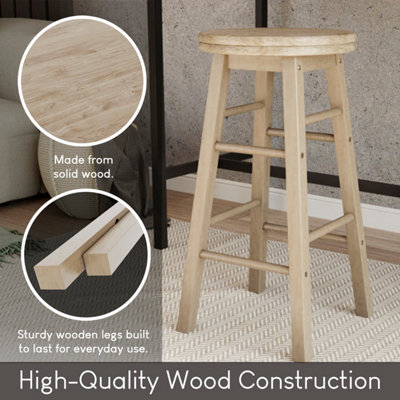 Chef Vida Wooden Revolving Bar Stool Breakfast Bar