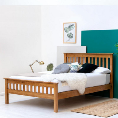 Chelford Farmhouse Solid Oak Wooden Double Bed Frame 4ft6 | DIY at B&Q