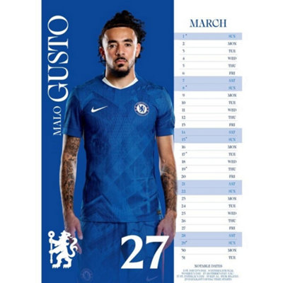 Chelsea FC 2026 A3 Wall Calendar Multicoloured (One Size)