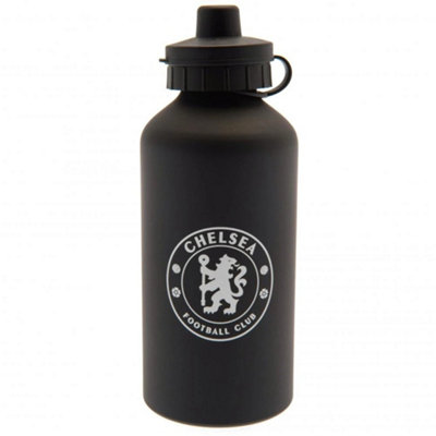 Shop Chelsea FC Crest Aluminium 500ml Water Bottle Black (One Size)