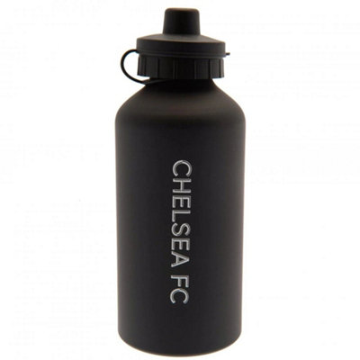 Shop Chelsea FC Crest Aluminium 500ml Water Bottle Black (One Size)