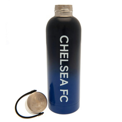 Chelsea FC Crest Thermal Flask Navy/White/Silver (One Size)