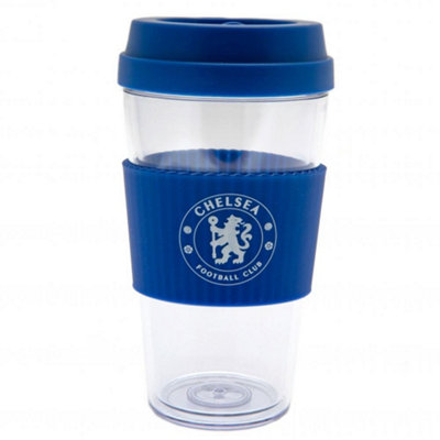 Chelsea FC Crest Travel Mug Clear/Blue (One Size) | DIY at B&Q