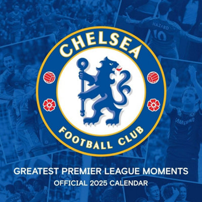 Chelsea FC Legends 2025 Square Wall Calendar White/Royal Blue (30cm x 30cm)