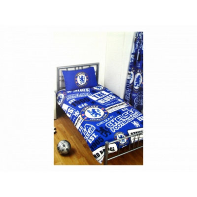 Chelsea FC Official Football Patch Single Duvet And Pillow Case Set ...