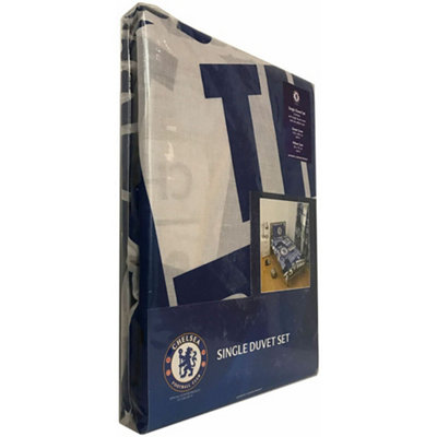 Chelsea FC Official Football Patch Single Duvet And Pillow Case Set ...