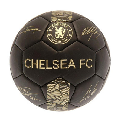 Chelsea FC Phantom Signature Football Matt Black/Gold (1)