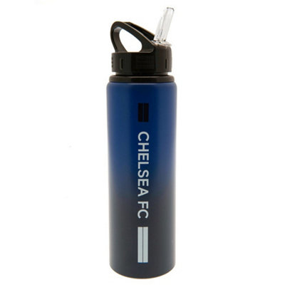 Chelsea FC Stripe Aluminium Water Bottle Royal Blue/Black (One Size)