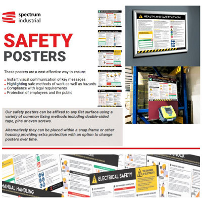 Chemical Spills Safety Poster - Anti Scuff Laminated PVC - Easy To Read ...