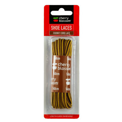 Cherry Blossom Chunky Shoe Laces Yellow/Tan (140cm)