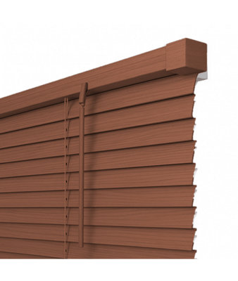 Cherry Wood Grain PVC Venetian Blind 152cm Drop (25mm Slats) 100cm Wide