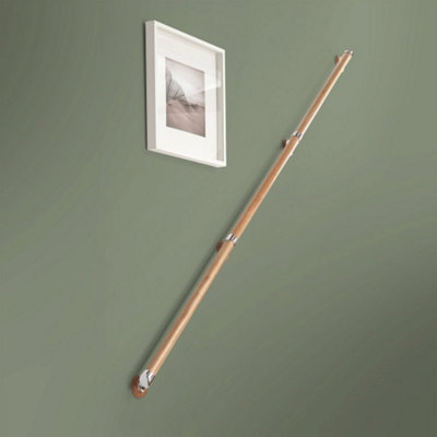 Cheshire Mouldings Rail in a Box Oak/Chrome Complete Set (L) 3.6m
