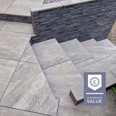 Cheshire Paving Stones Grey Quartz 20mm Porcelain Paving Slabs 900x600 ...