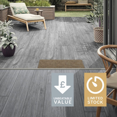 Cheshire Paving Stones Harewood Grey 20mm Porcelain Plank Paving Slabs ...