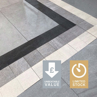 Cheshire Paving Stones Overland Dark 20mm Porcelain Setts 150x150 Pack ...
