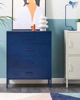 Chest of Drawers ENAGO Metal Navy Blue