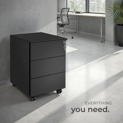 Chest of Drawers Magna - 3 locking drawers, powder-coated steel, 39 x ...