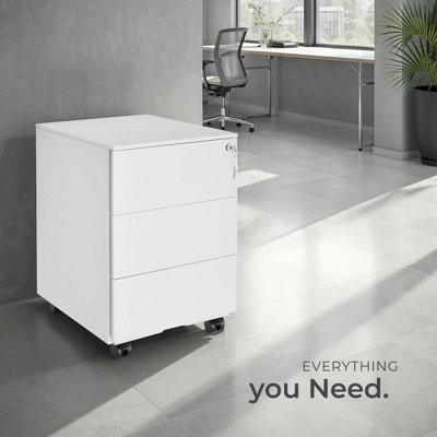 Chest of Drawers Magna - 3 locking drawers, powder-coated steel, 39 x ...