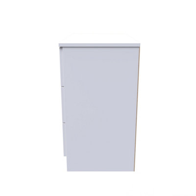 Chester 3 Drawer Chest in Black Gloss & White (Ready Assembled)