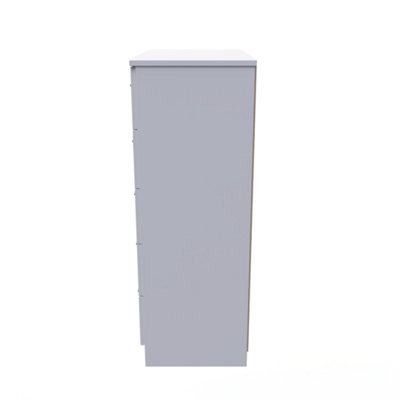 Buy Chester 5 Drawer Chest in White Gloss (Ready Assembled) at B&Q