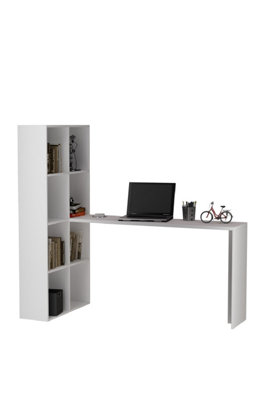 Chester White Computer Desk with Tall Shelves