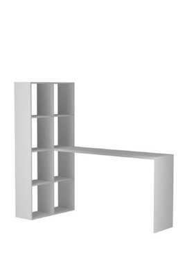 Chester White Computer Desk with Tall Shelves