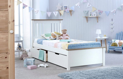 Chester White Wooden Bed Single