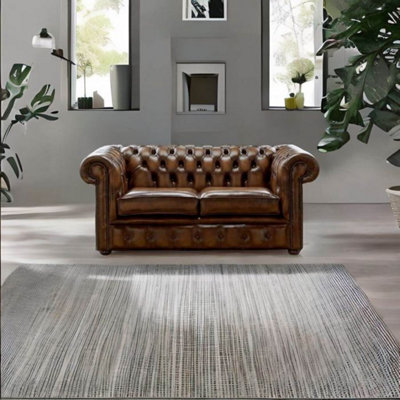 Chesterfield 2 Seater Antique Tan Leather Sofa Settee Bespoke In ...