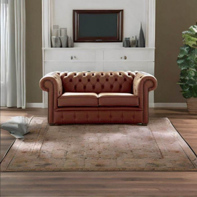Chesterfield 2 Seater Shelly Castagna Leather Sofa Settee Bespoke In ...