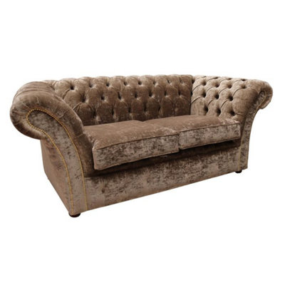 Chesterfield 2 Seater Sofa Settee Modena Latte Brown Velvet In Balmoral ...