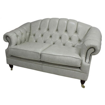 Chesterfield 2 Seater Stella Ice Leather Sofa Settee Bespoke In ...