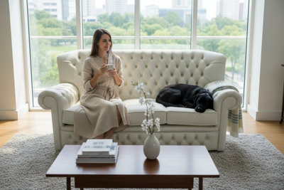 Chesterfield 3 Seater Cottonseed Cream Leather Sofa Bespoke In Monks Style