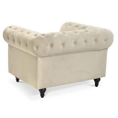 Chesterfield Armchair - Velvet Cream