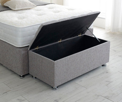 Chesterfield Chenille Gas Lift Ottoman Storage Box - Black