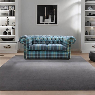 Chesterfield Genuine 2 Seater Sofa Balmoral Azure Blue Fabric In ...