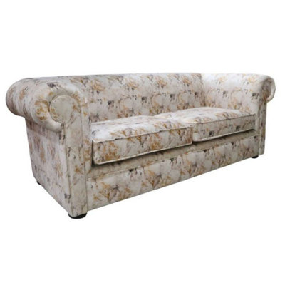 Chesterfield Handmade 1930's 3 seater Sofa Floral Print Fabric In ...