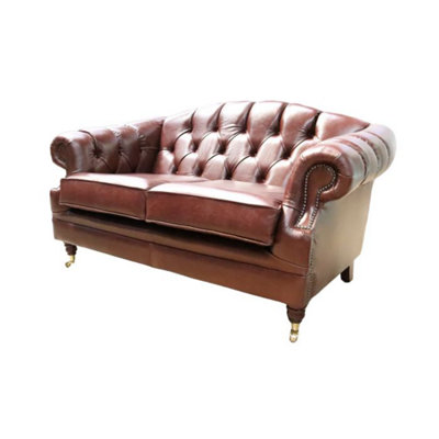 Chesterfield Handmade 2 Seater Sofa Settee Old English Hazel Leather ...