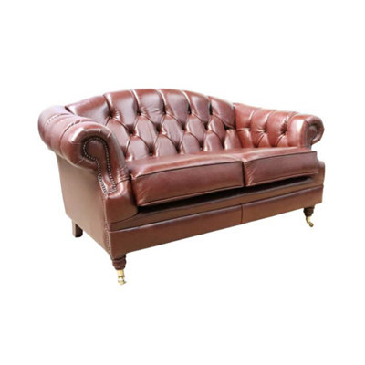 Chesterfield Handmade 2 Seater Sofa Settee Old English Hazel Leather ...