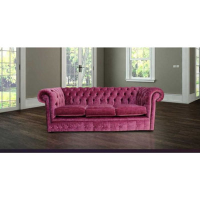 Chesterfield Handmade 3 Seater Sofa Settee Modena Rose Pink Velvet ...