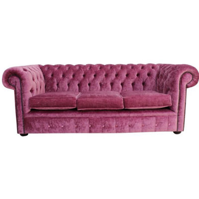 Chesterfield Handmade 3 Seater Sofa Settee Modena Rose Pink Velvet ...