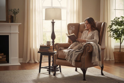 Chesterfield High Back Wing Chair Cracked Wax Tan Real Leather In ...