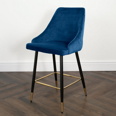 Chesterfield Navy Blue Kitchen Bar Stool (set of 2) | DIY at B&Q